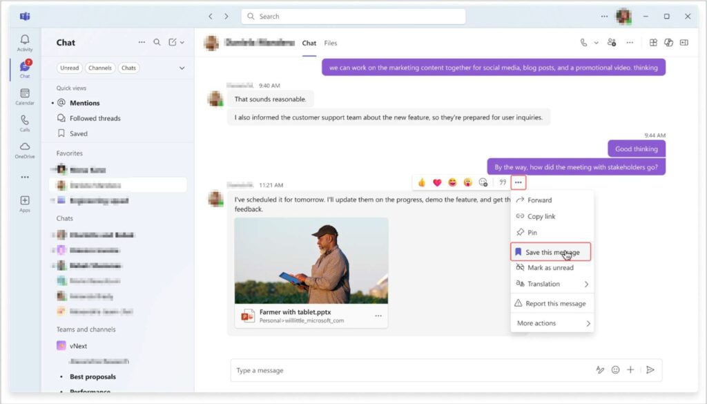 Microsoft Teams Update: Save Chats and Channel Messages for Later ...